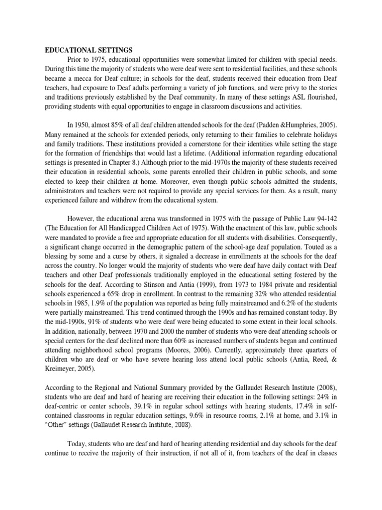 Deaf Education | PDF | Hearing Loss | Teachers