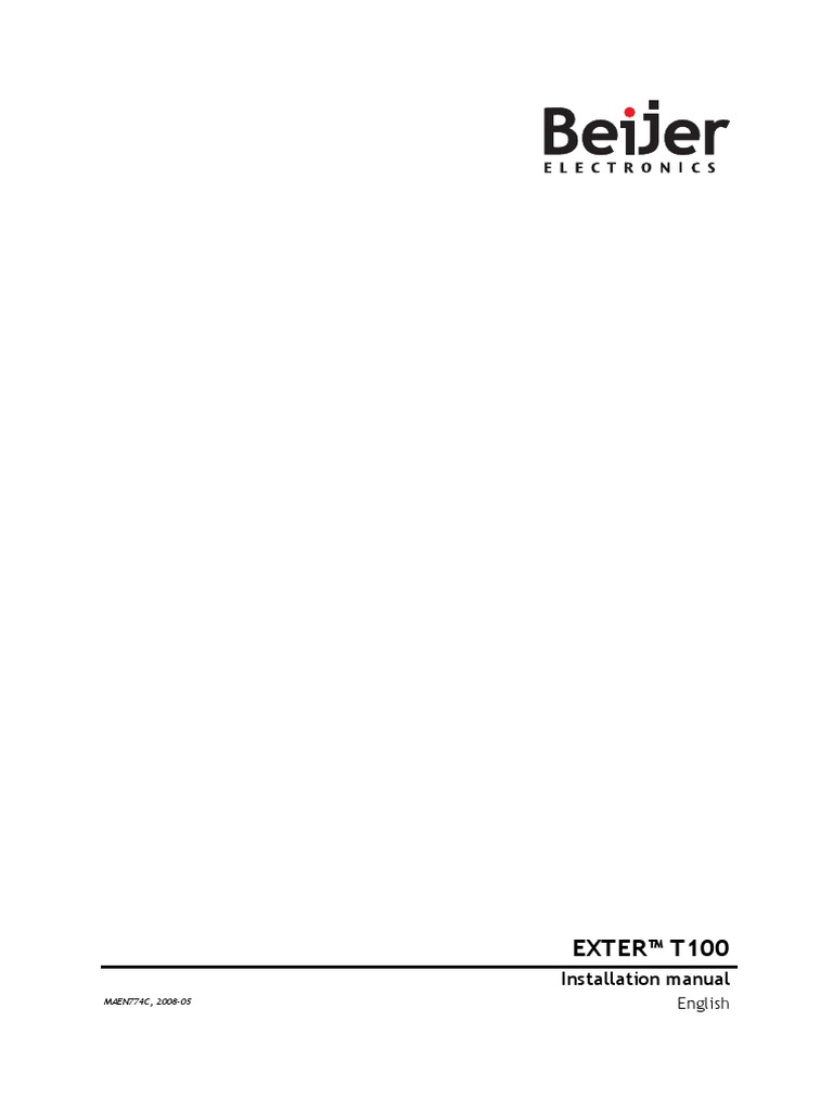 EXTER™ T100: Installation Manual | PDF | Power Supply | Acid