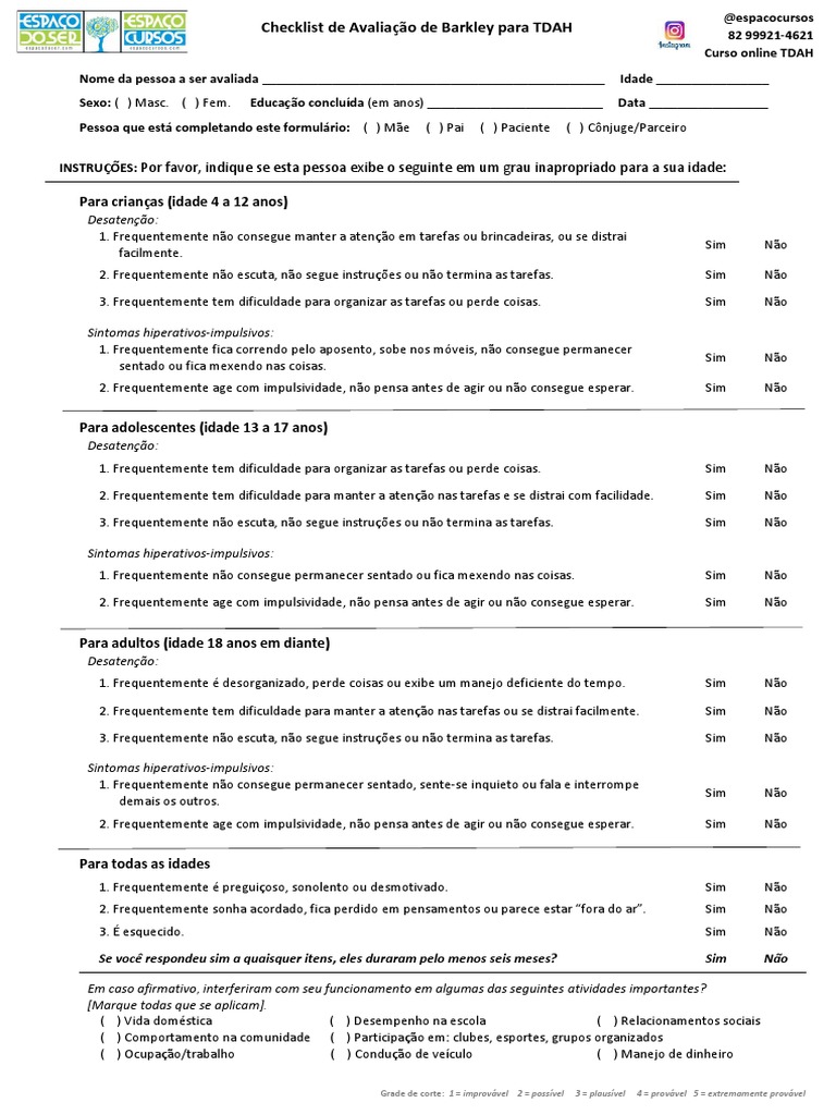 Barkley | PDF | Transtorno de déficit de atenção e hiperatividade ...