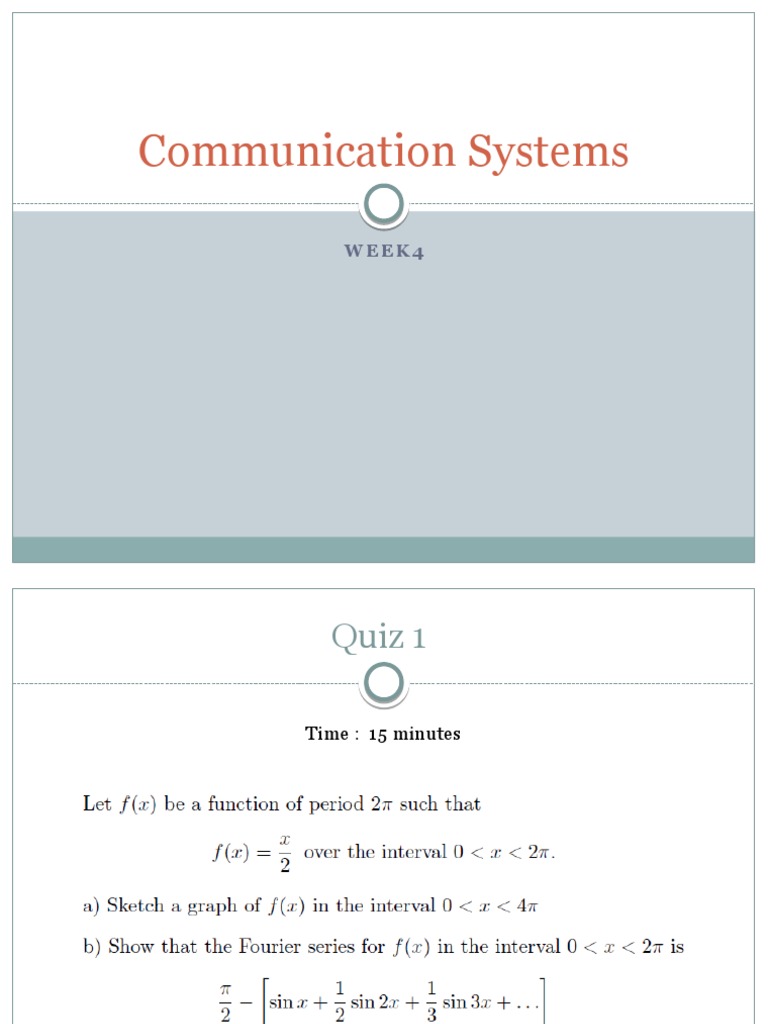Communication Systems: Week4 | PDF | Teaching Methods & Materials | Computers