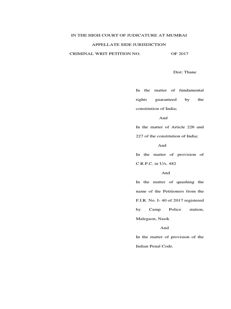Quashing Petition Format | PDF | Judge | Alimony Quashing Petition Format | PDF | Judge | Alimony