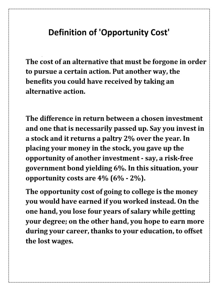Definition of 'Opportunity Cost' | PDF