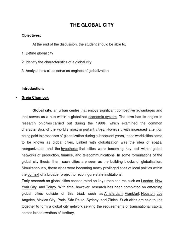 The Global City Final 0.001 | PDF | New York City | Tokyo