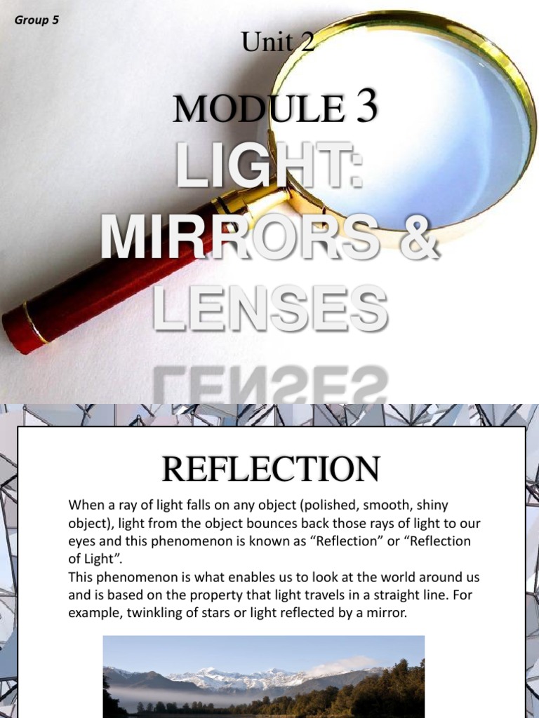Light: Mirrors and Lenses Overview | PDF | Lens (Optics) | Reflection ...