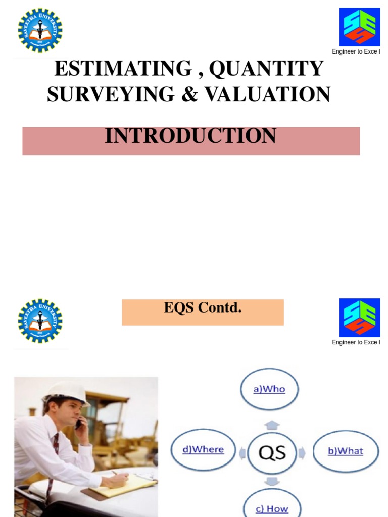 Estimating, Quantity Surveying & Valuation: Engineer To Exce L | PDF