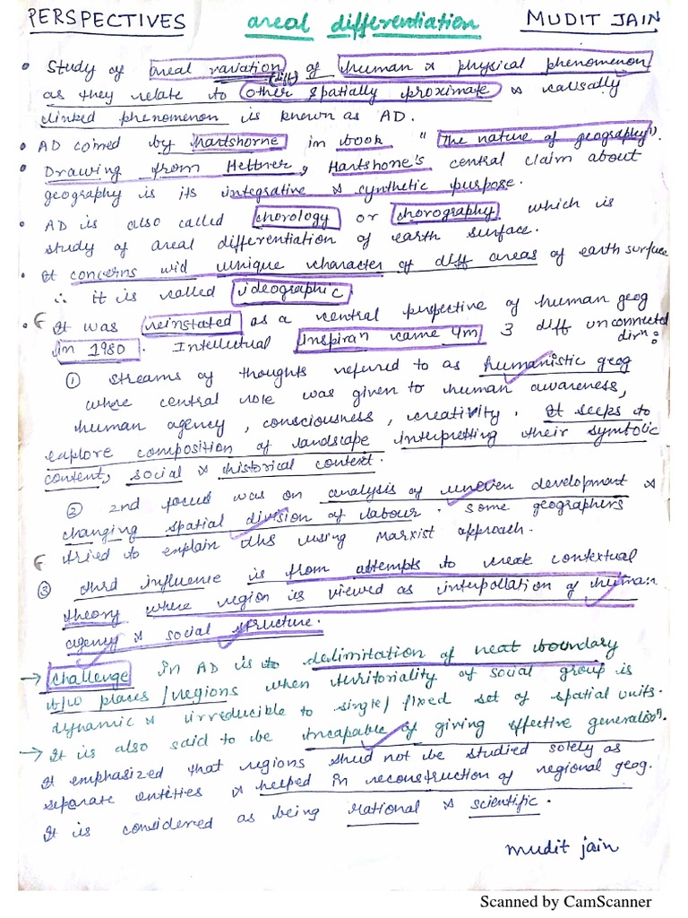 Geography Perspectives Notes Mudit Jain | PDF