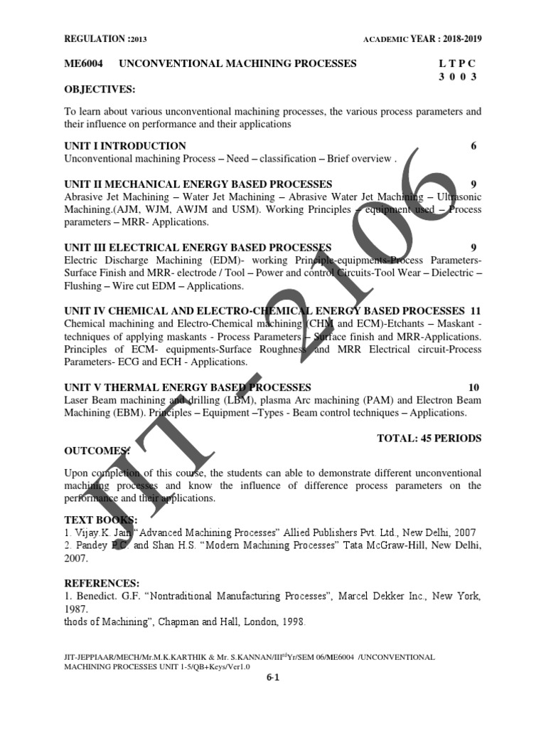 Unconventional Machining Guide | PDF | Machining | Abrasive