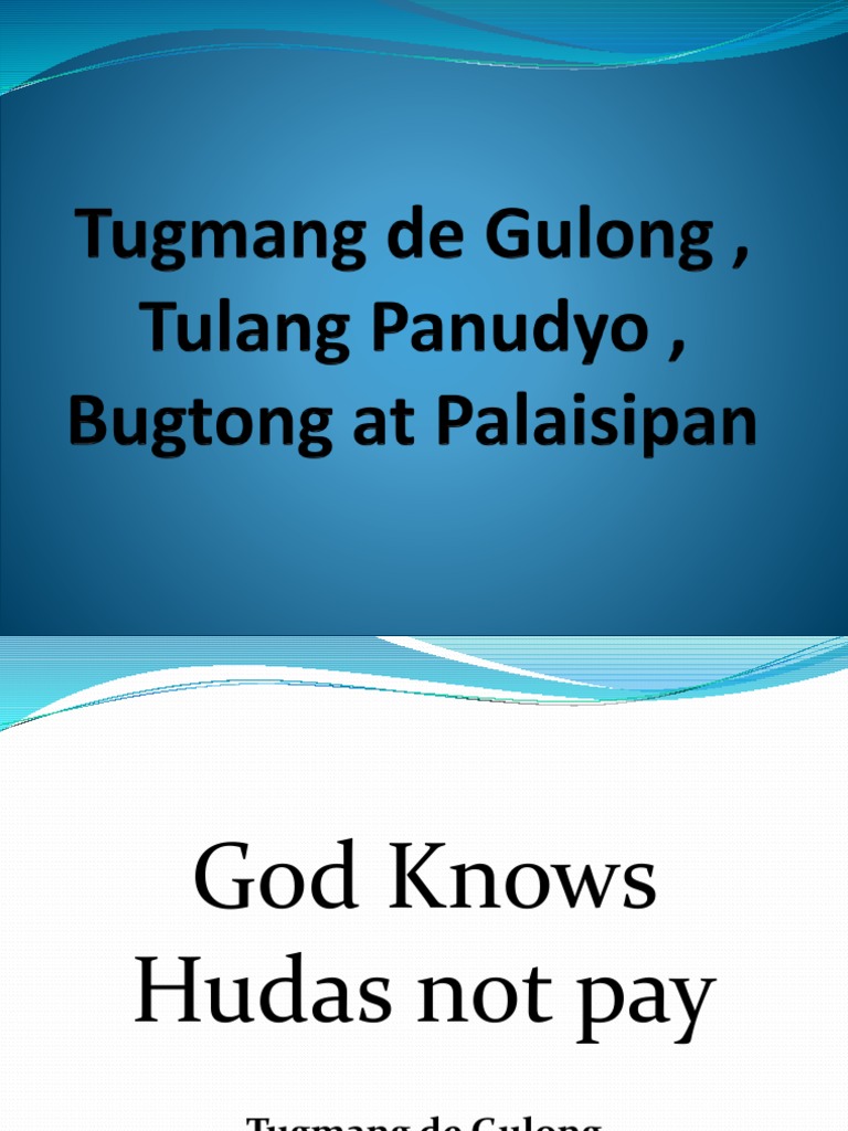 Tugmang de Gulong, Tulang Panudyo, Bugtong | PDF
