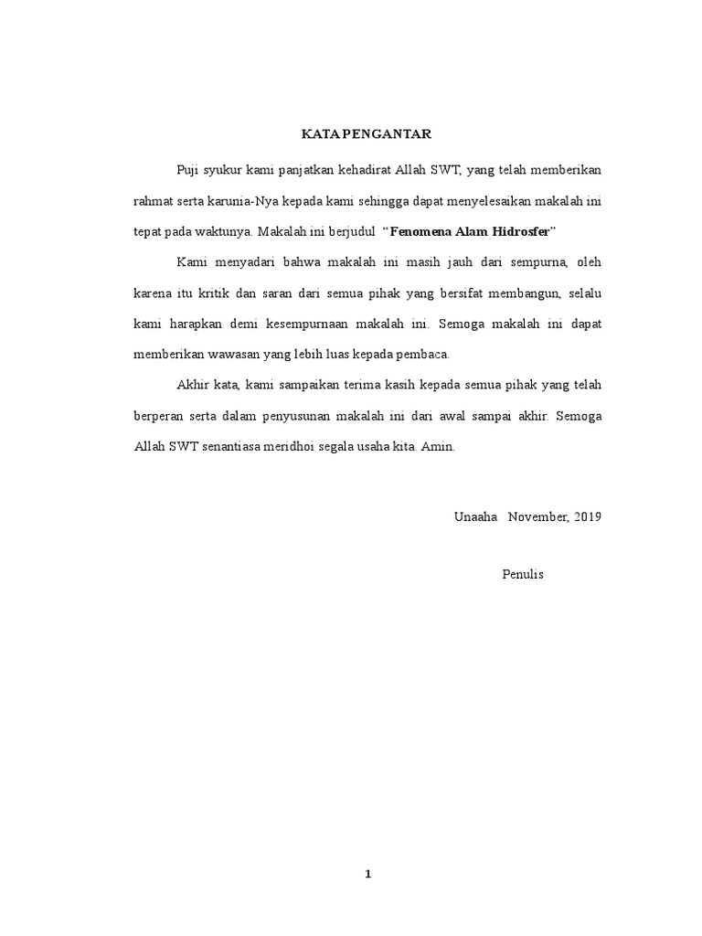 Contoh Fenomena Alam Hidrosfer | PDF | Sains & Matematika