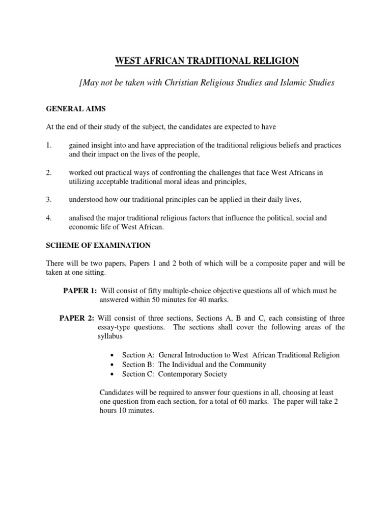 West African Traditional Religion | PDF | West Africa | Polytheism