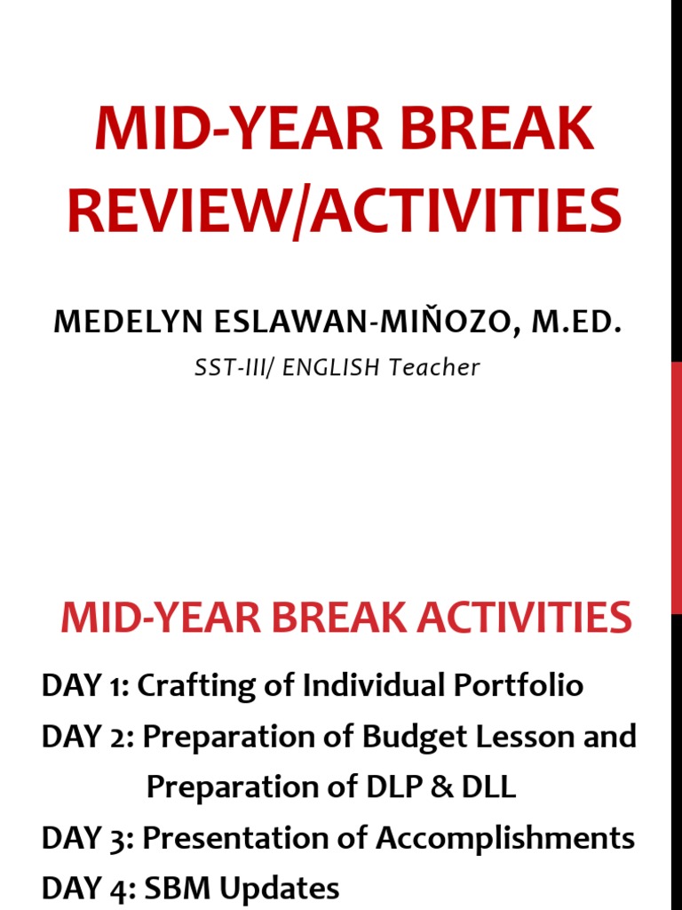Mid-Year Break Activities Overview | PDF