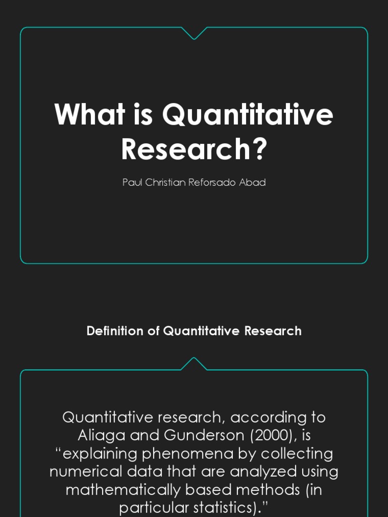 Chapter 1 What Is Quantitative Research | PDF | Quantitative Research ...