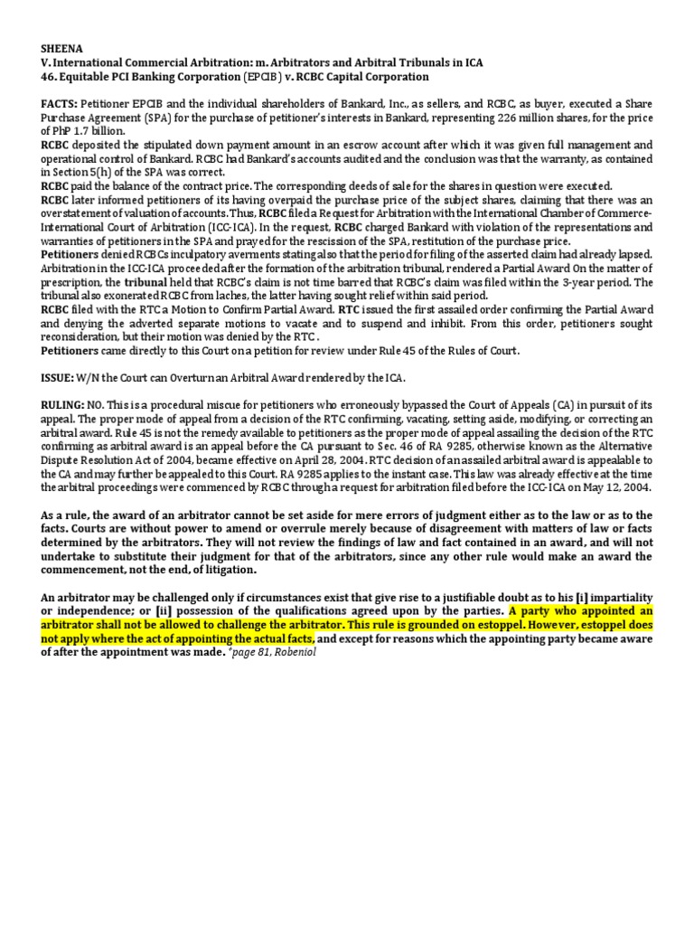 Equitable PCI Banking Corporation v. RCBC Capital Corporation | PDF ...