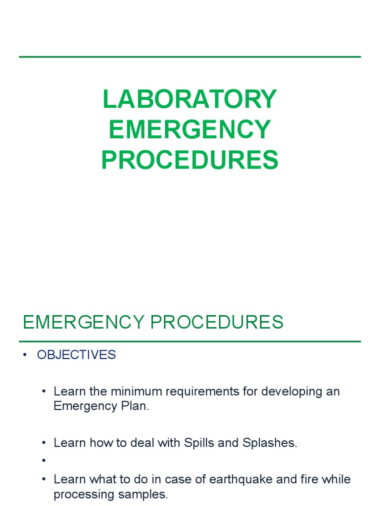 Lab Emergency Procedure | PDF | Emergency | Emergency Management
