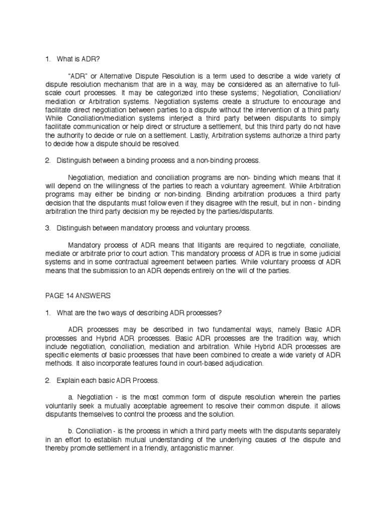 Adr Assignment | PDF | Alternative Dispute Resolution | Mediation