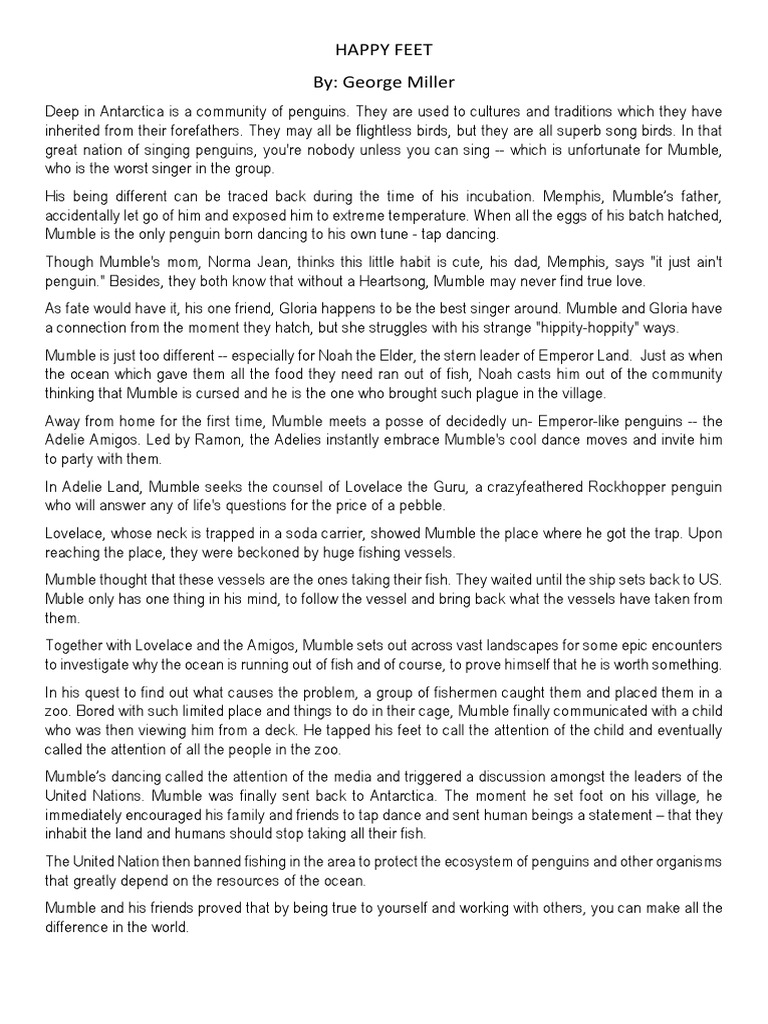 Happy Feet By: George Miller | PDF