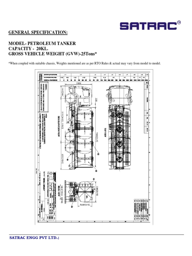 20kl 4compartment Petrol Tanker Spec | PDF | Valve | Mechanical Engineering