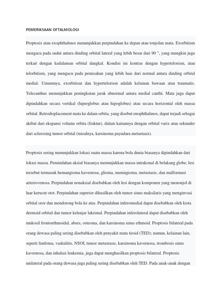 Proptosis dan Orbitotomi dalam Oftalmologi | PDF