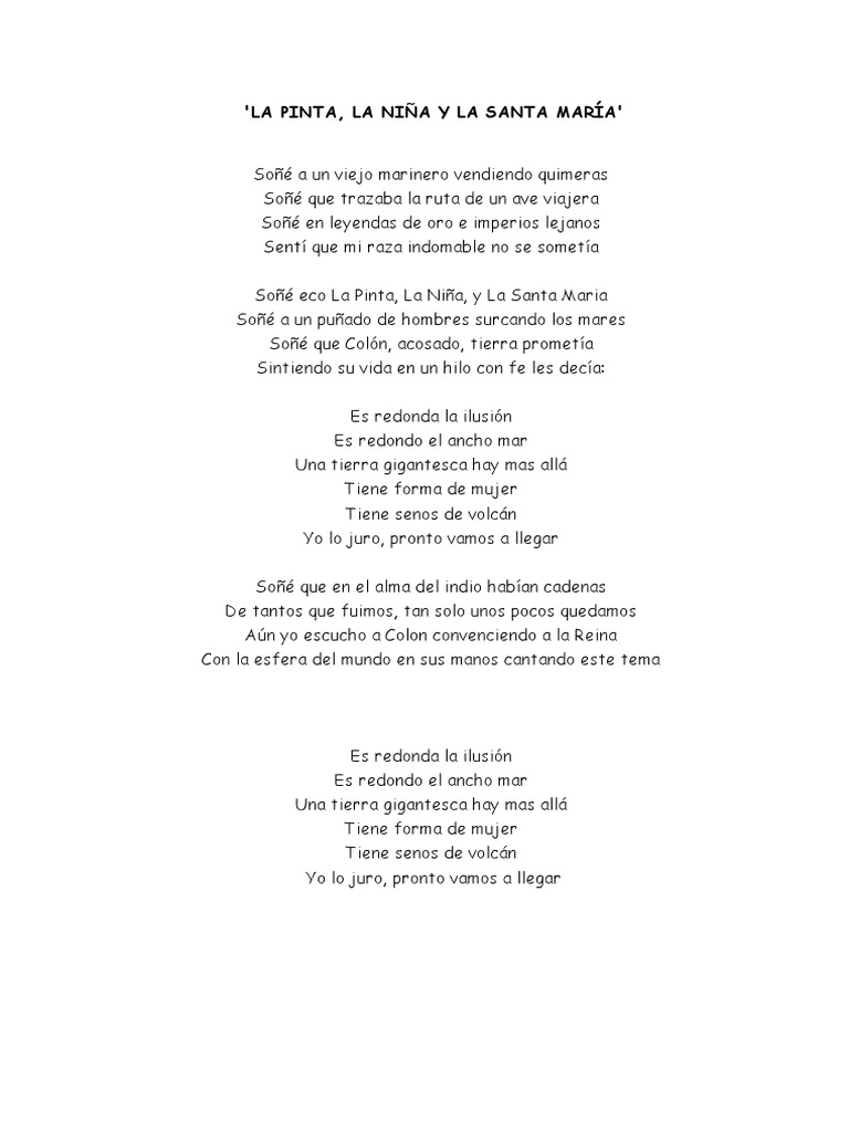 La Pinta, La Niña y La Santa María | PDF