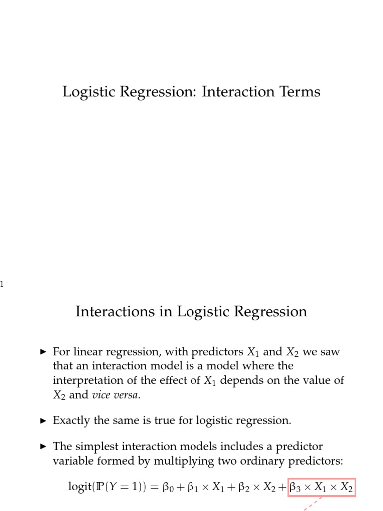 Logistic Regression Interaction Terms Pdf Logistic Regression