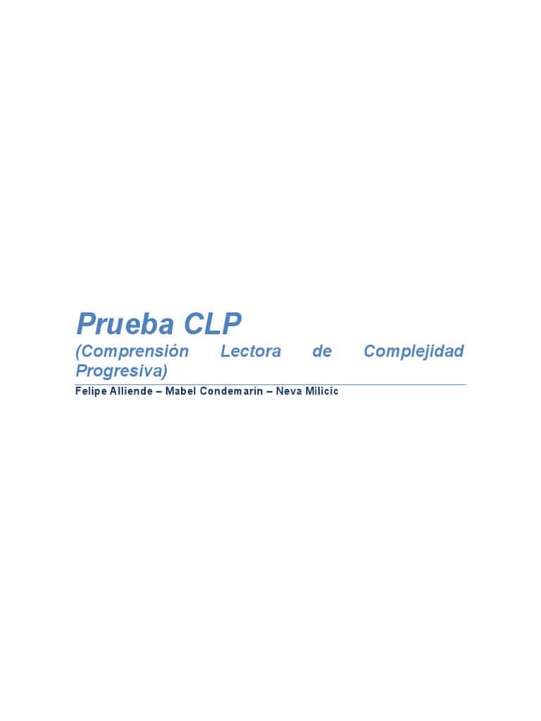 Prueba CLP Completa | PDF | Oración | Educación primaria