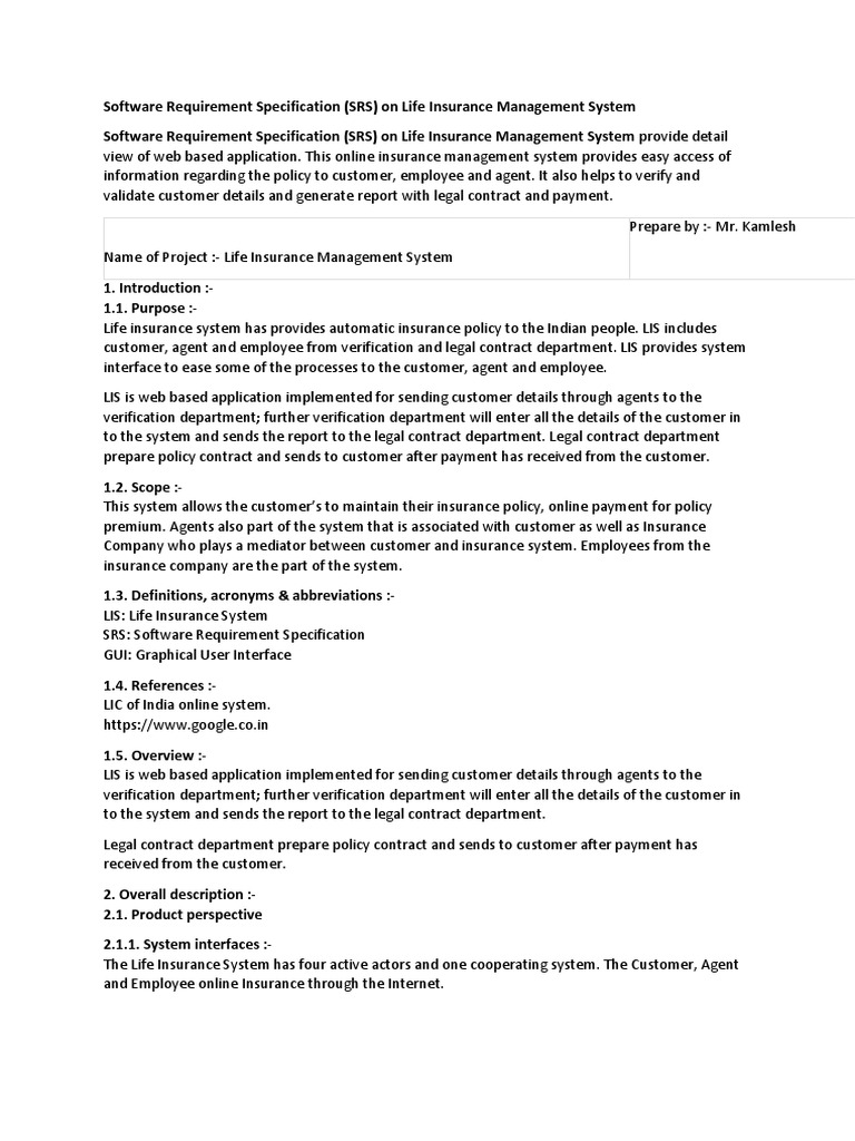 Manage Life Insurance Policies Online | PDF | Databases | Application ...