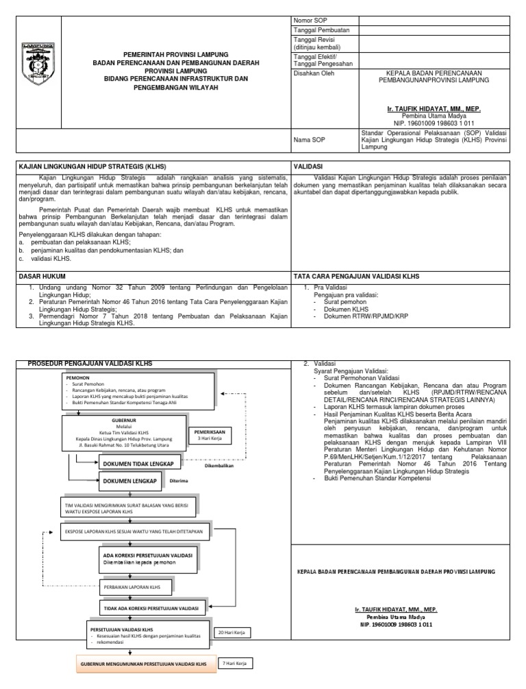 Validasi KLHS Provinsi Lampung | PDF
