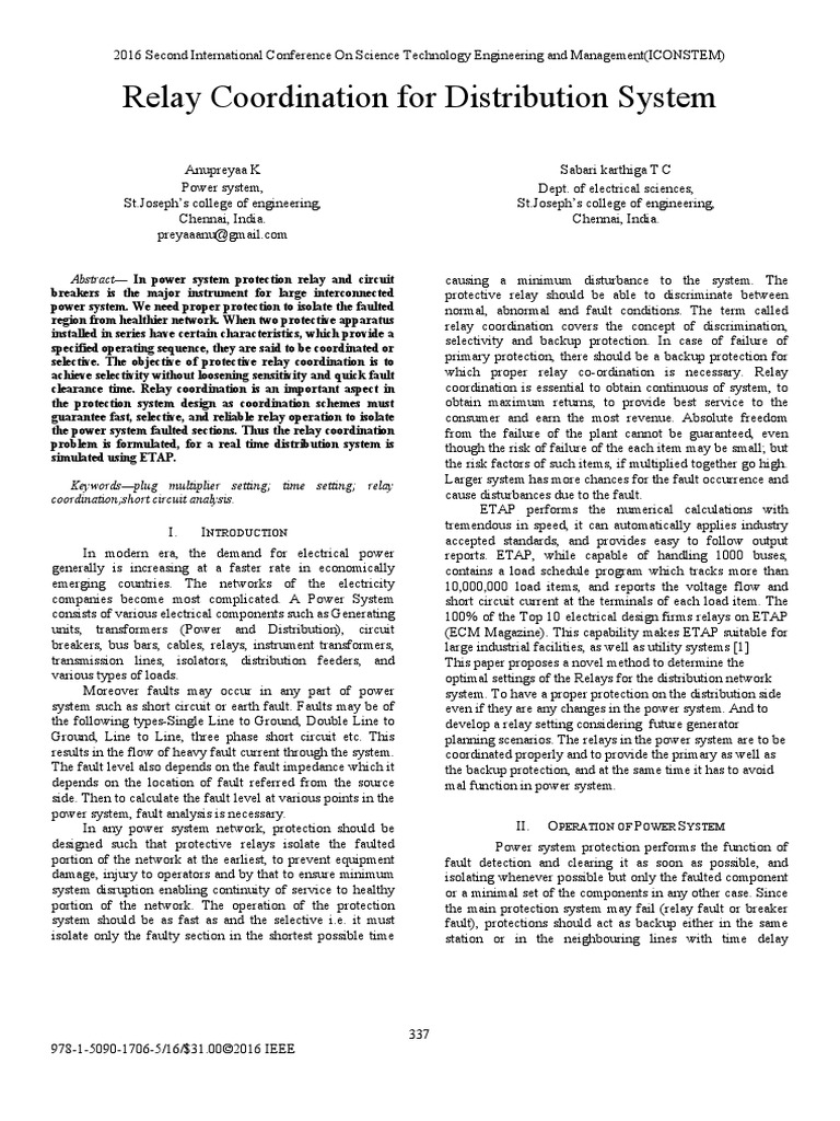 Relay Coordination 1 PDF | PDF | Electric Power System | Relay