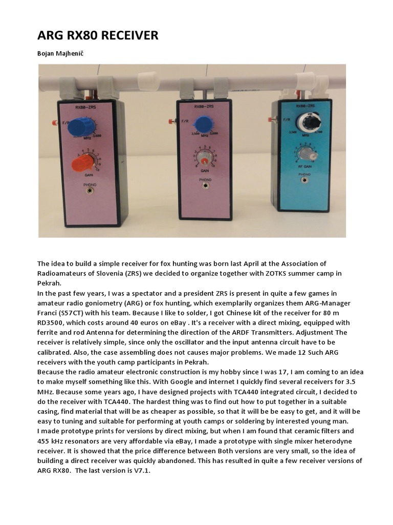 Ardf RX | PDF | Electronic Oscillator | Electronic Circuits