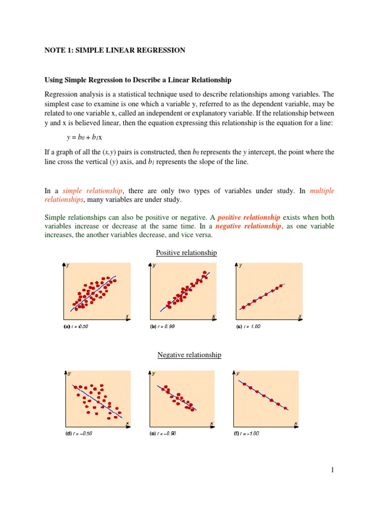 Simple Linear Regression Explained | PDF | Correlation And Dependence ...
