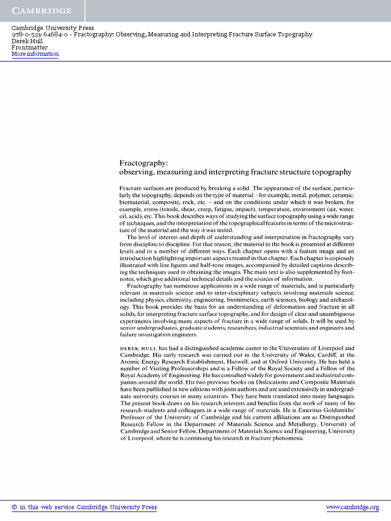 Fractography: Observing, Measuring and Interpreting Fracture Structure ...