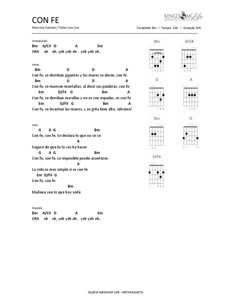 Cifrado y Letra - Con Fe | PDF | Ritmo y medidor | Las artes escénicas