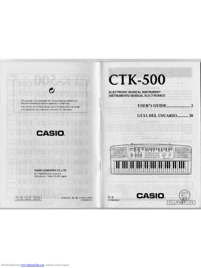 Casio CTK-500 Keyboard User Manual | PDF