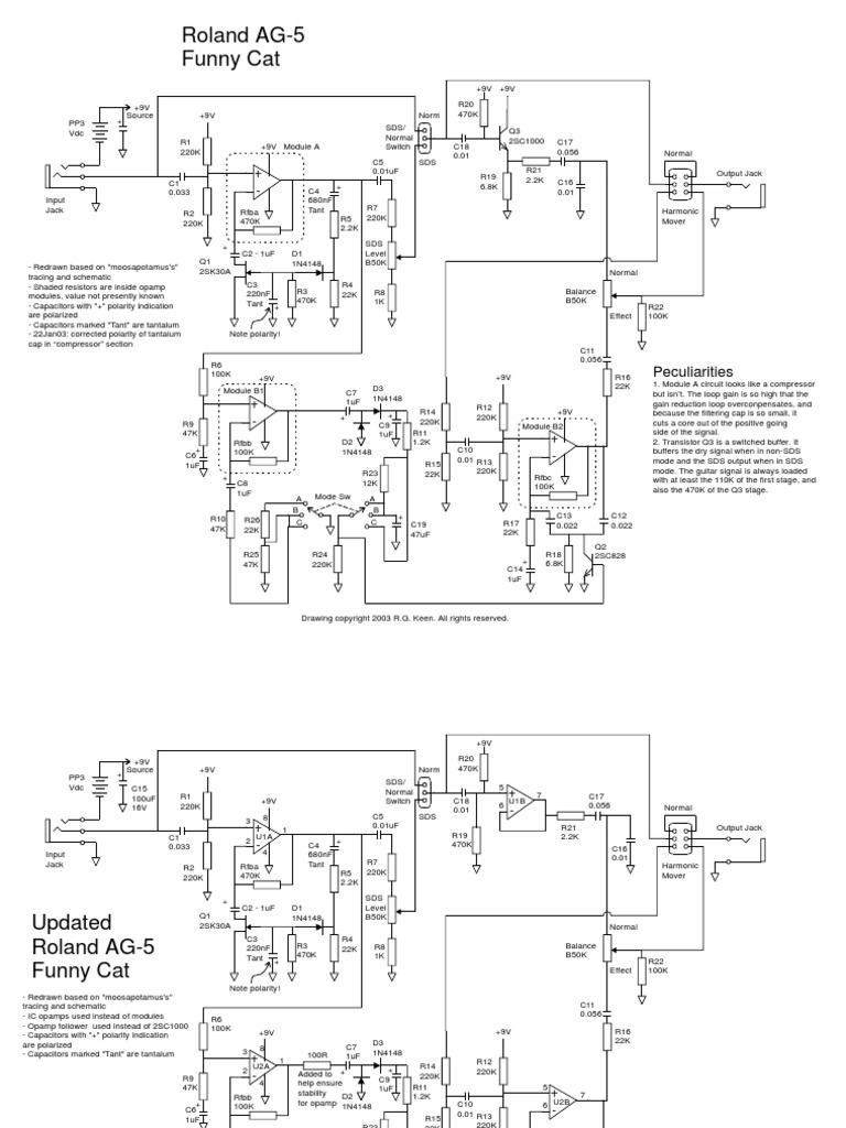 Roland Funny Cat Schematic | PDF | Electronic Engineering | Electronics