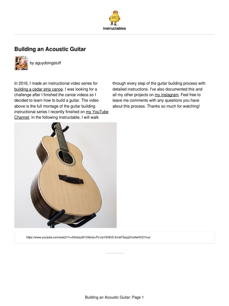Step-by-Step Acoustic Guitar Building | PDF | Guitars | Irish Musical ...