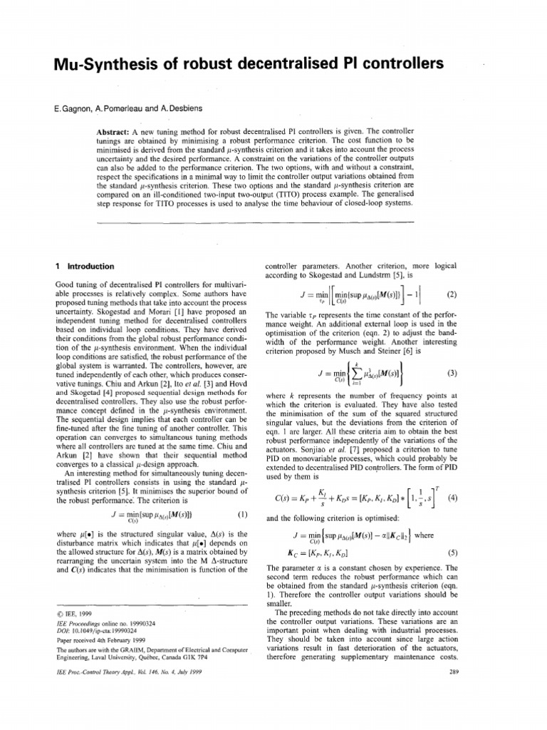 Mu Pi Tunning GA | PDF | Control Theory | Mathematical Objects