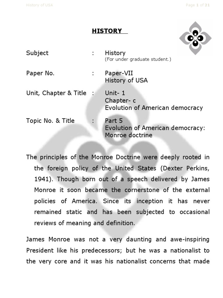 The Evolution of the Monroe Doctrine: From a Speech to a Cornerstone of ...
