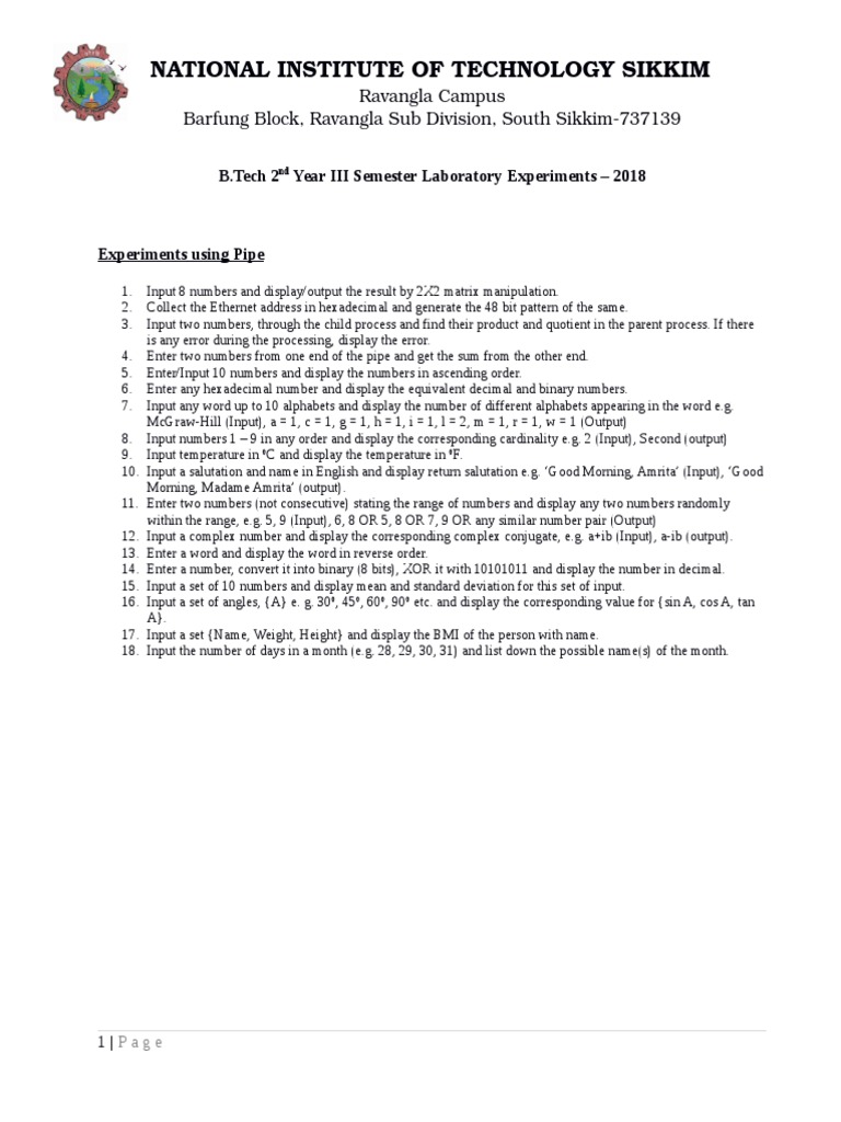 Pipe Programs Assignment2 | PDF | Computers | Technology & Engineering