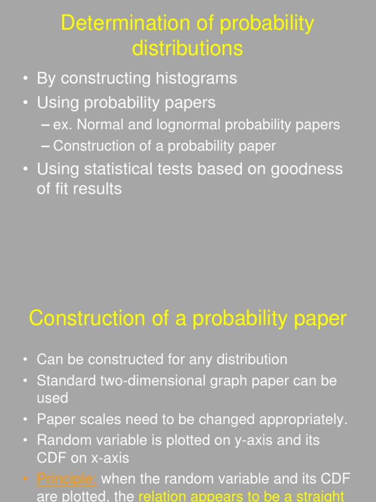 Determination of Probability Distributions: - by Constructing ...
