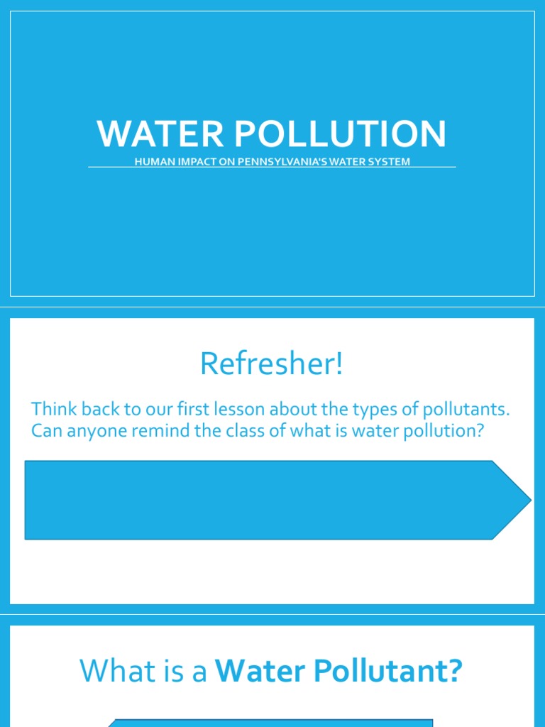 Water Pollution: Human Impact On Pennsylvania'S Water System | PDF