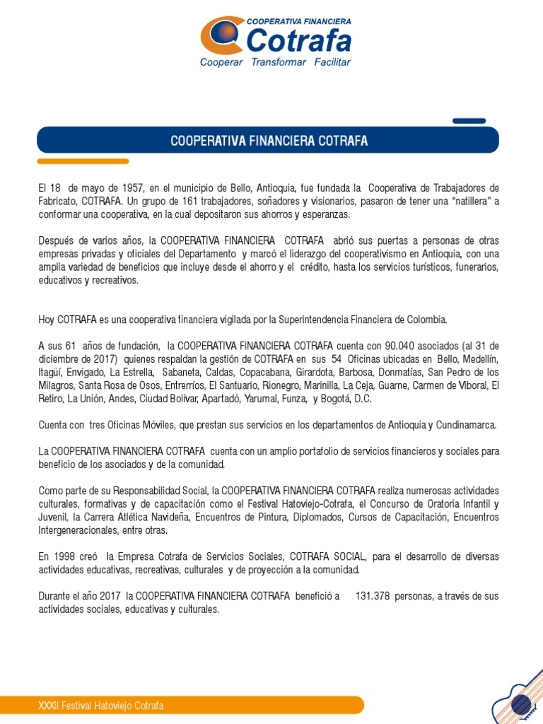 Bases Cotrafa Festival | PDF | Colombia | Cooperativa