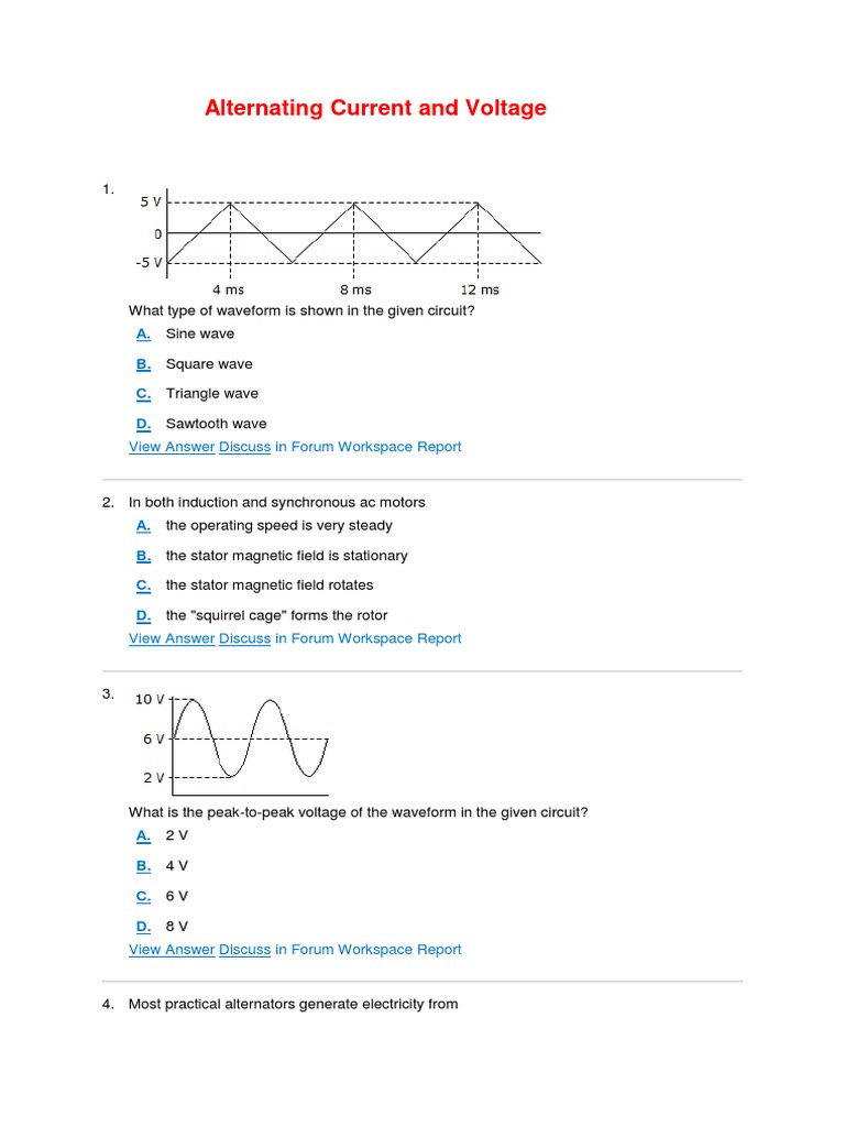 Alternating Current and Voltage | PDF | Alternating Current | Amplitude