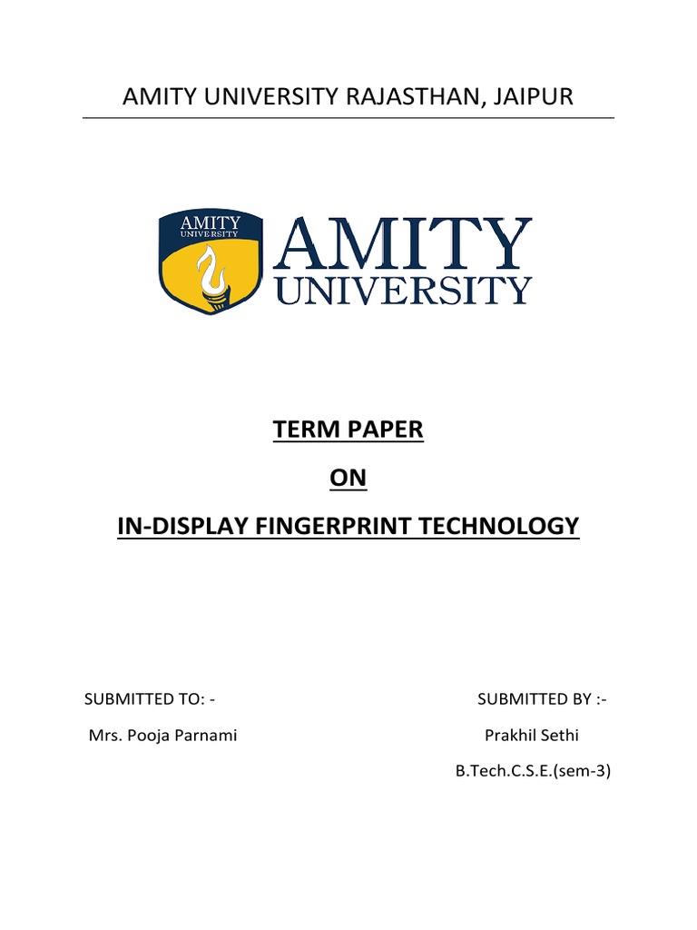 In-Display Fingerprint Technology Overview | PDF | Fingerprint | Smartphone