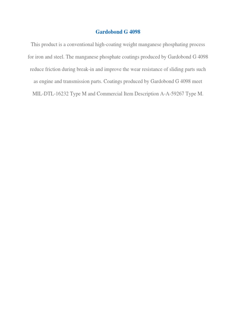 Gardobond G 4098 | PDF