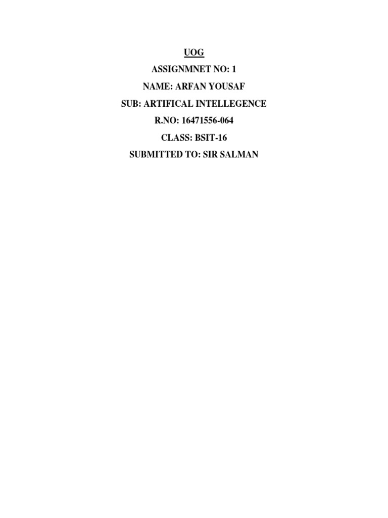 UOG ASSIGNMENT DFS and BFS Graph Search | PDF