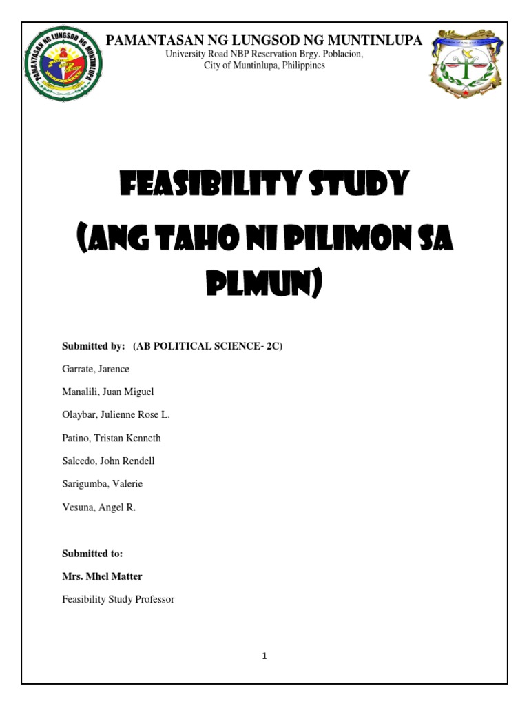 Feasibility Study for Taho Stall at PLMun | PDF | Soybean | Fat