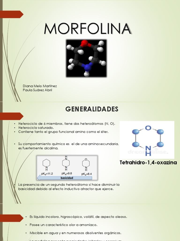 Morfolina | PDF | Ácido | Amoníaco