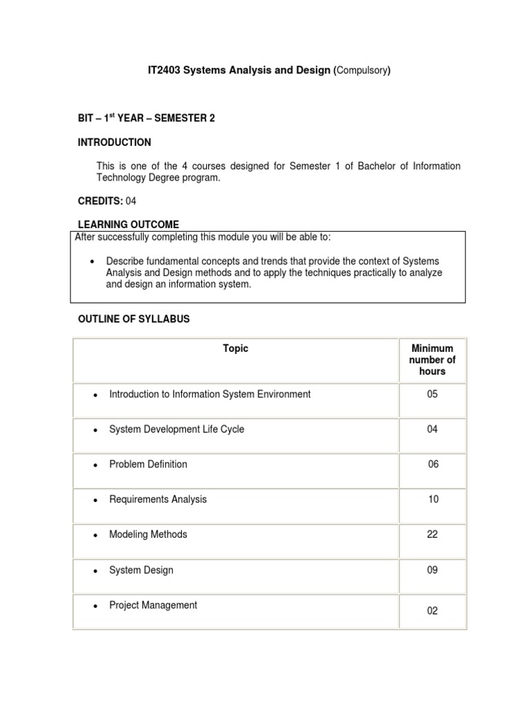 IT2403 Systems Analysis and Design: (Compulsory) | PDF | Project ...