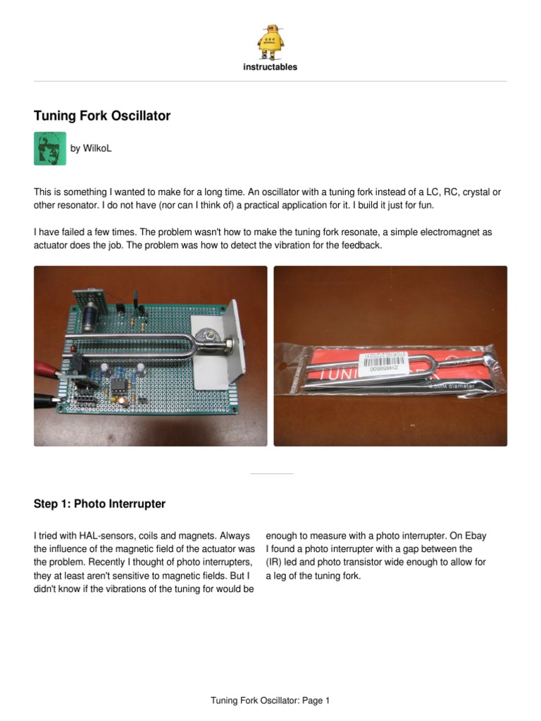 Tuning Fork Oscillator | PDF