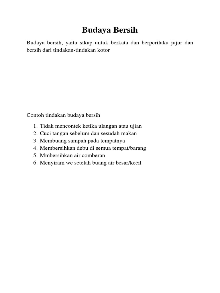 Budaya Bersih | PDF